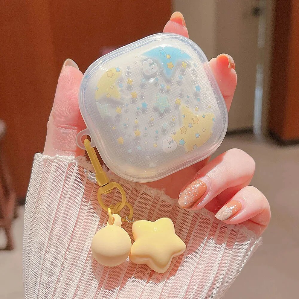 Чехол для наушников Meetsweet прозрачный TPU Redmi Buds 5 6s 6 Pro Redmi Buds6 Active, yellow star