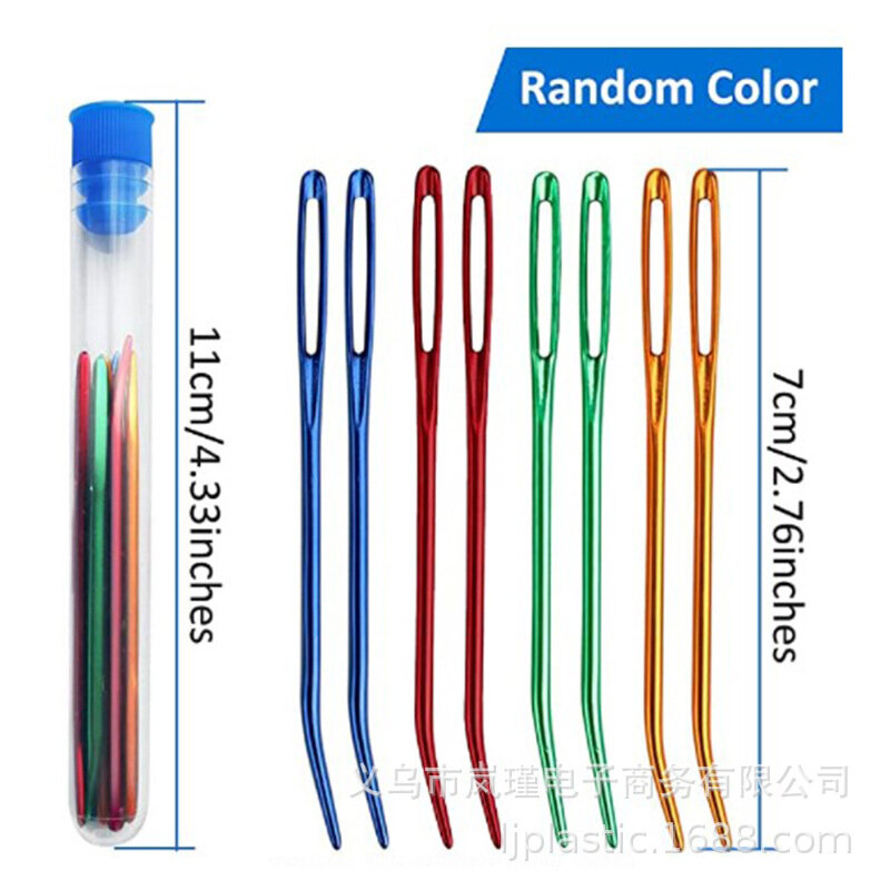 Кросс-бордерные изогнутые вязальные инструменты из алюминиевого сплава, металлические иглы для вязания, 8 штук, кривые иглы, аксессуары для вязания свитеров