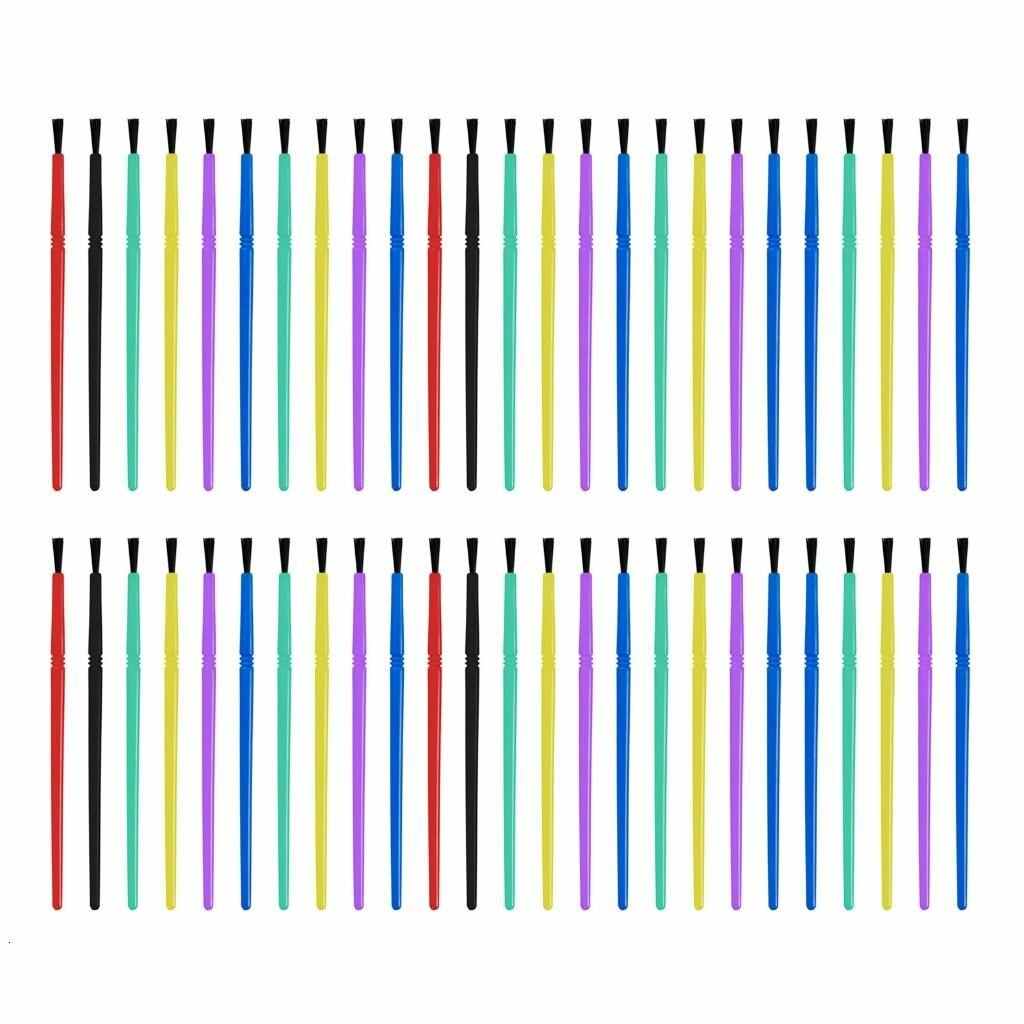 50 шт. Маленькие художественные кисти для акварели, - 12,5 см сочетание цветов