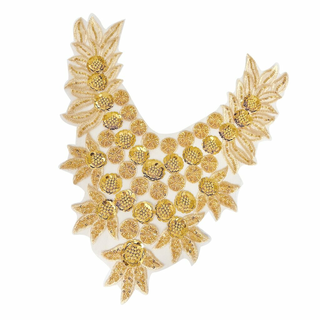 Вышитая Бисером Аппликация для Свадебного Платья Вечернее Платье Пришить Заплатки на Воротнике Вышитые Бисером Пайетки Пришить Заплатки Аппликация