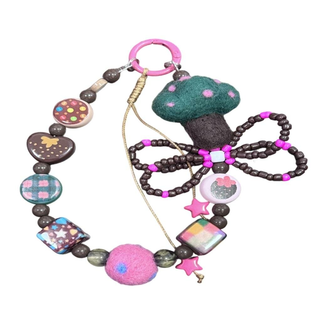 Милый брелок на сумку в виде гриба из фетра