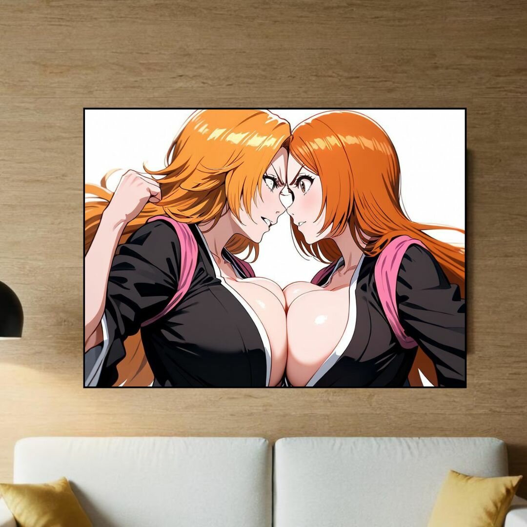 Картина на металле (аниме - Блич) Рангику Мацумото и Орихиме,20*30см