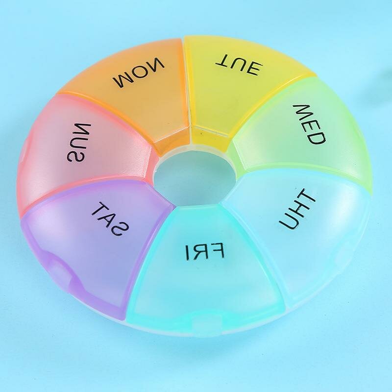 Пилier для путешествий еженедельный, контейнер для лекарств с разделителем для ежедневного использования, открытом воздухе, путешествий, кемпинга, цветной, 7 отсеков, материал PP, герметичный, портативный, многофункциональный, для кармана, сумки