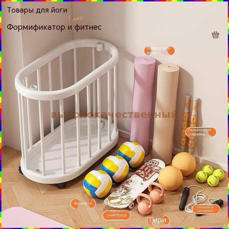 Детская кроватка-трансформер с маятниковым механизмом, приставной люлькой и вставками из натурального бука, модель "Солнышко", белая