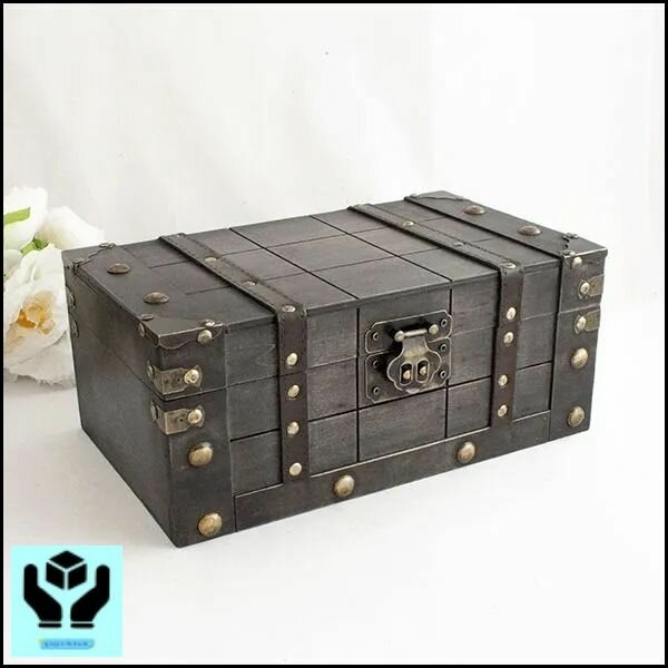 Эксклюзивный сундук из шпона дерева, 40х24х25 см