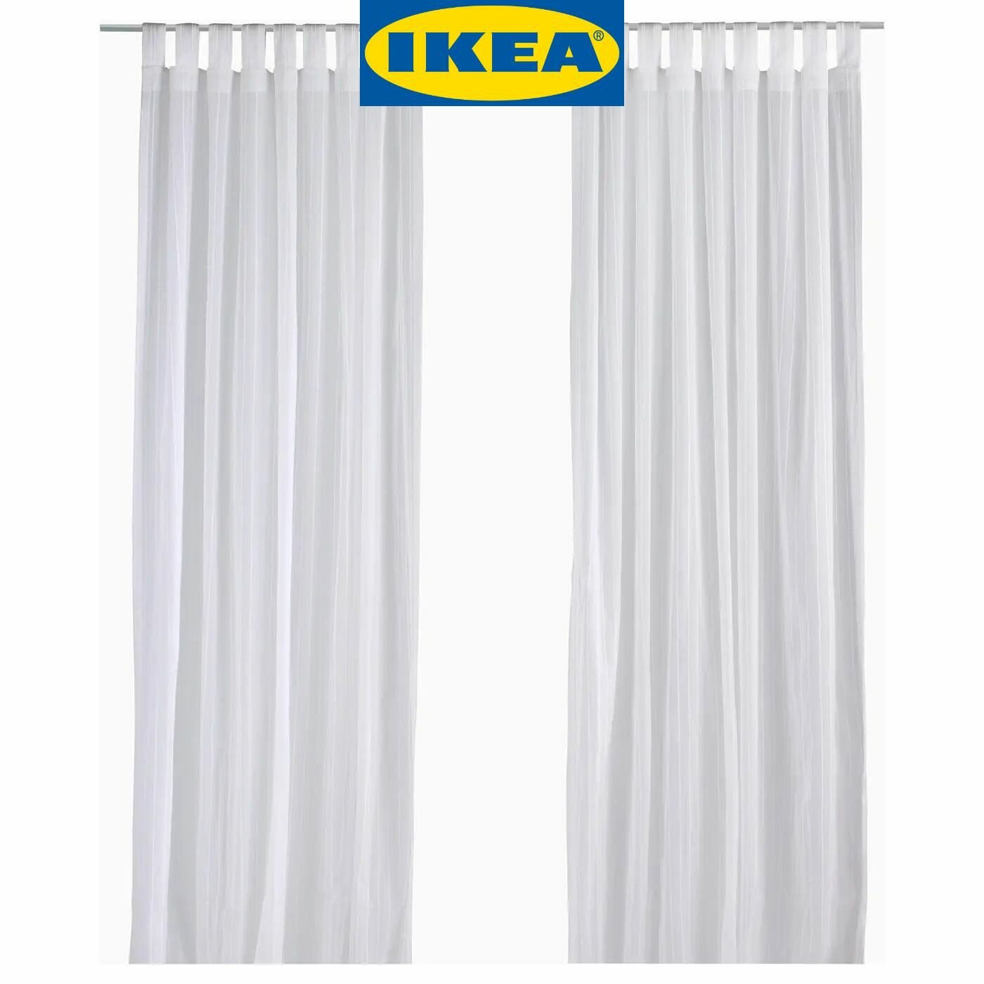 Икеа Матильда МадильдаШторы, 2 шторы, белый / с верхним натяжным поясом, 140x250 см