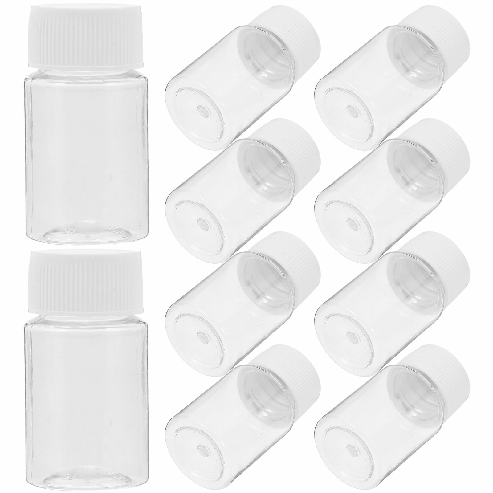 10 Штук Прозрачных Пластиковых Бутылок, Для Хранения Жидкостей И Твёрдых Веществ, Из Пластика