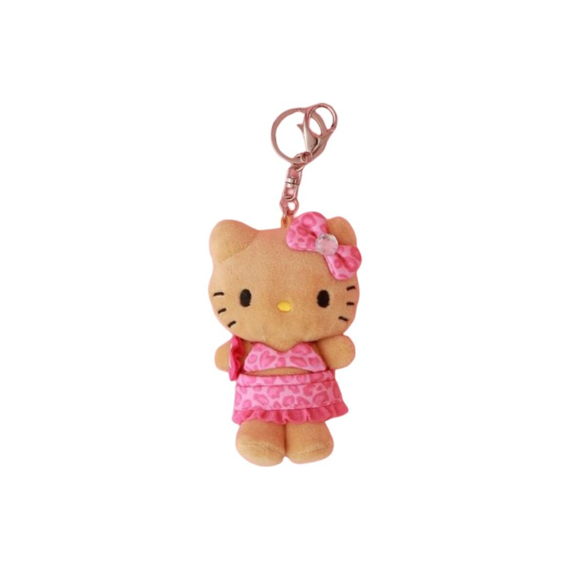 Sanrio x repipi armario Hello Kitty Черная кожа с белой строчкой Плюшевая кукла Брелок 12 см