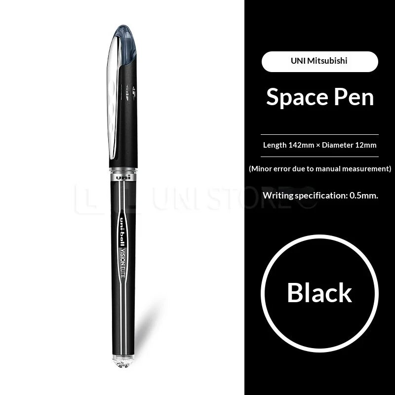 Ручка гелевая Mitsubishi Space Pen Black, 0.5mm
