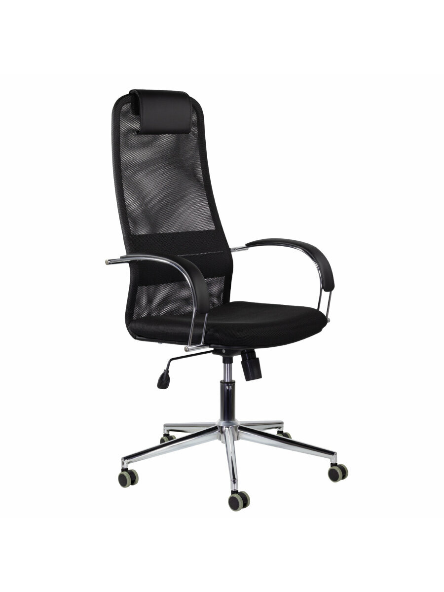 Кресло компьютерное Brabix Pilot EX-610 CH premium, нагрузка до 120 кг, сетка, регулировка высоты, черный