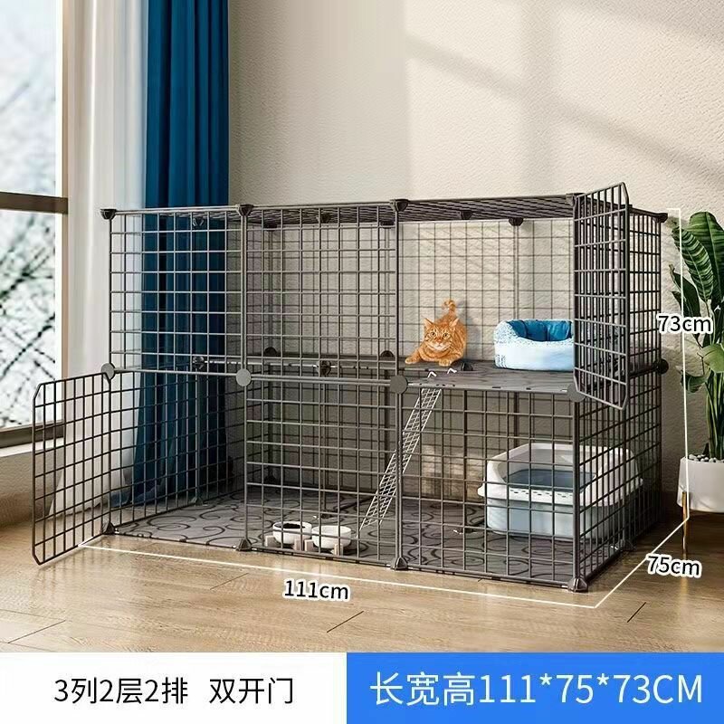 Клетка для кошек, очень большая, свободное пространство, двухъярусная вилла для кошек, домик для питомцев, большой домик для кошек, интегрированный без туалета