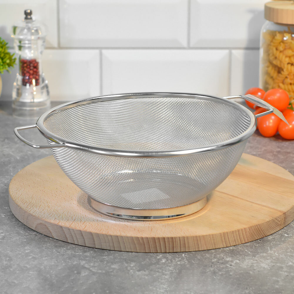 Дуршлаг 21см нерж с ручками на ножке MB 40599