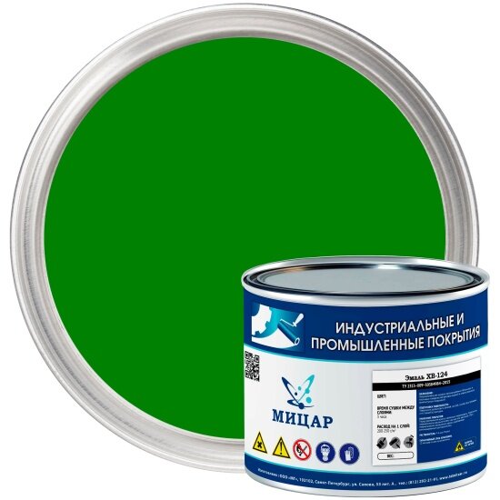 Эмаль Мицар ХВ-124, 1,8 кг, зелёный