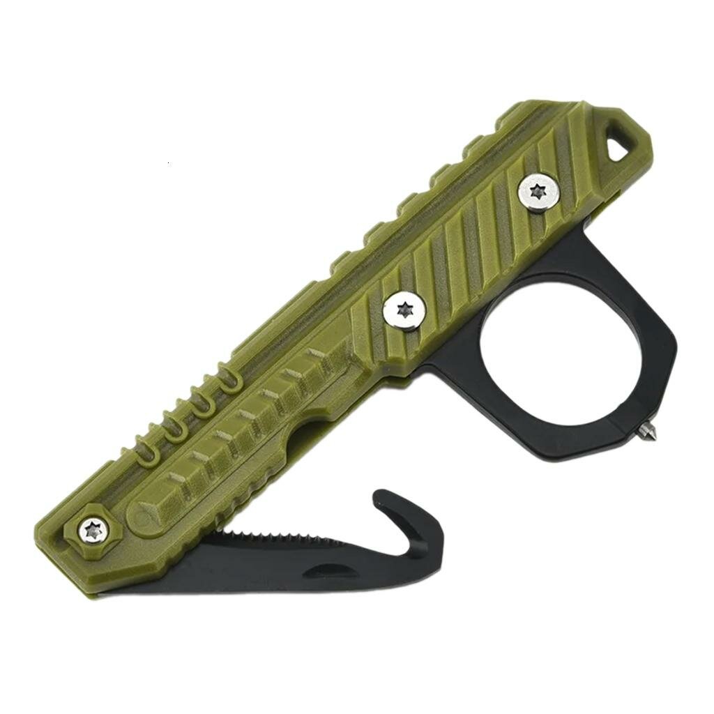 Складной нож в карманный фонарик с ключницей, Зеленый