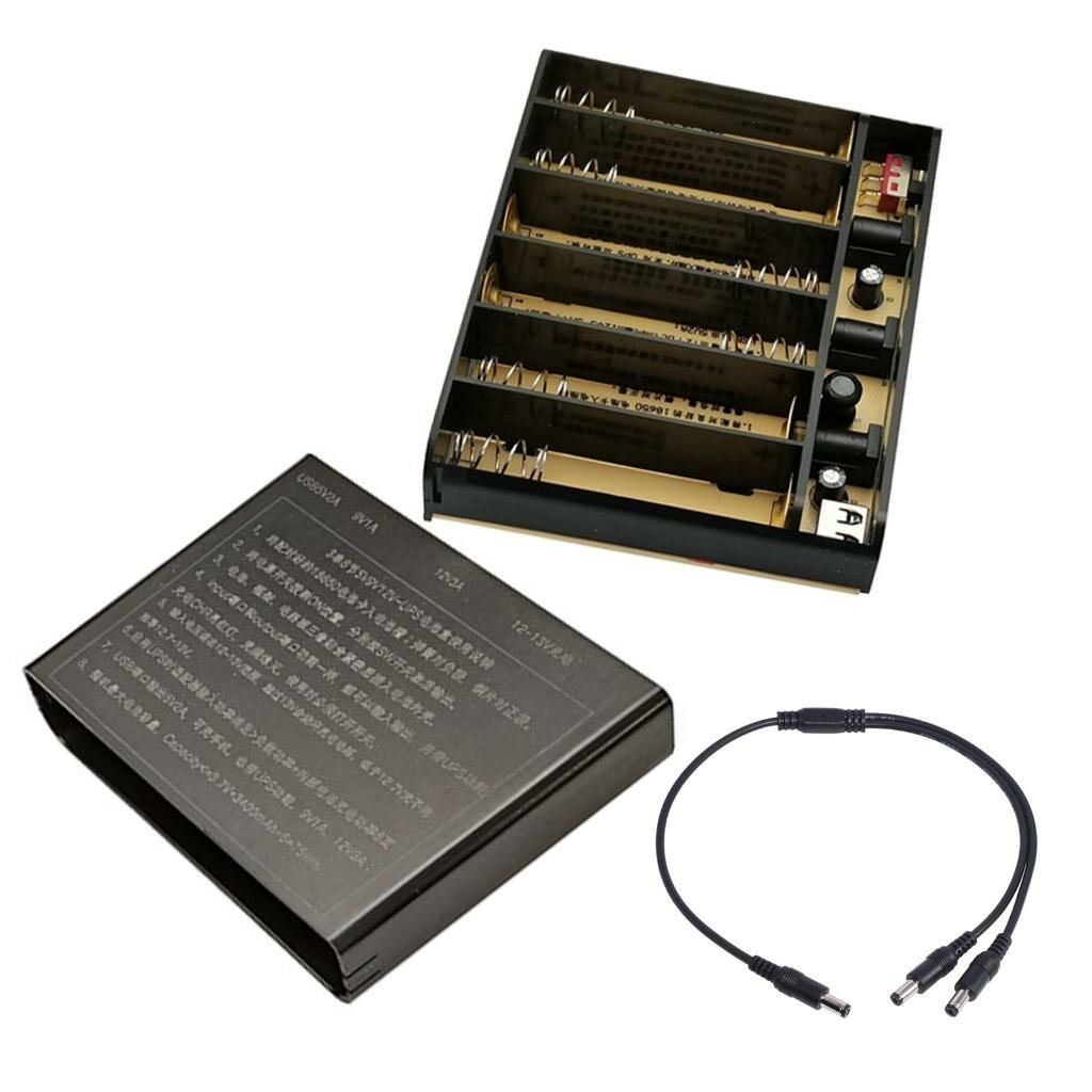 6x 18650 Battery USB 5V 9V 12V 5.5x2.1mm UPS Power Banks Boxs for Routers Security Cameras Smartphones Tablets