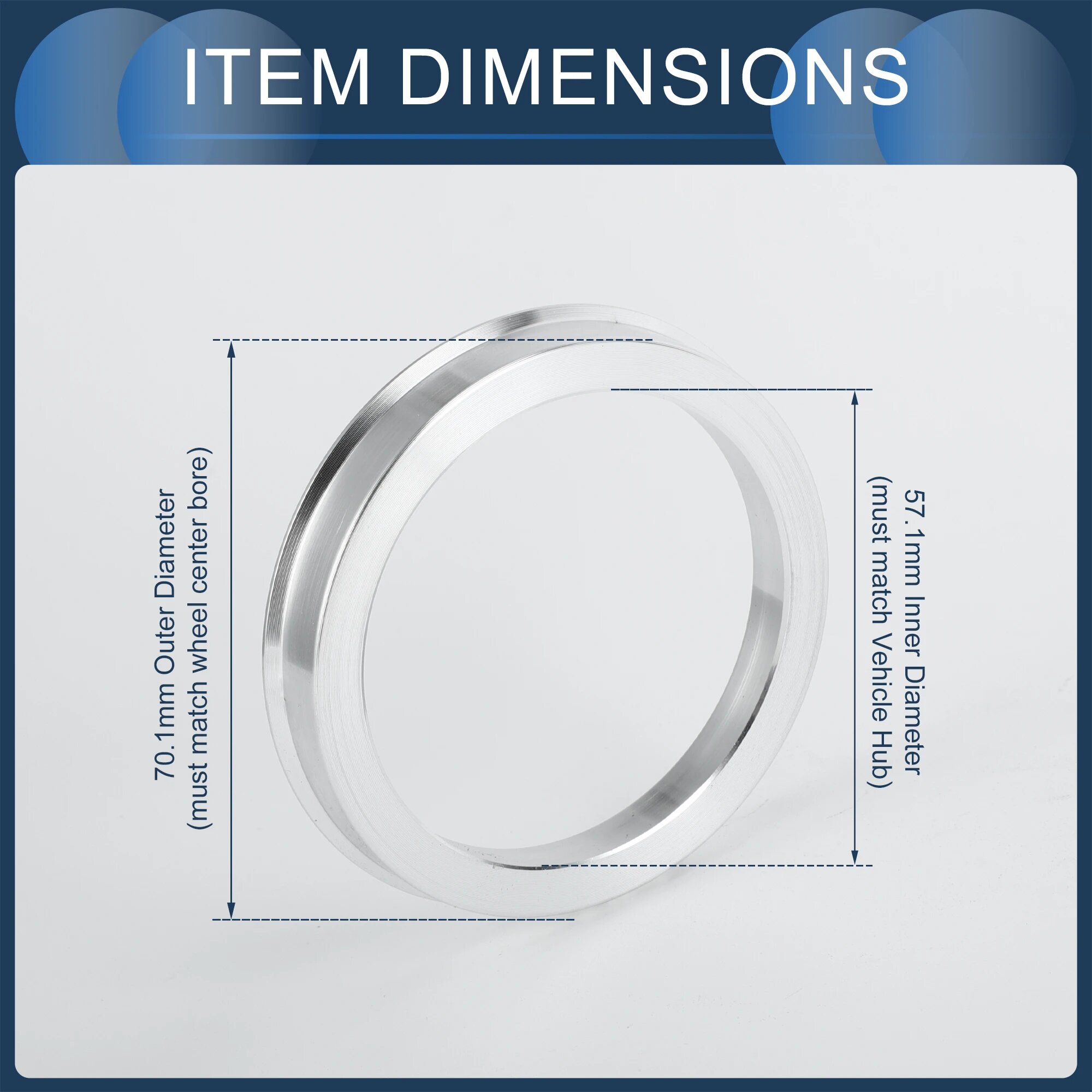 UXCELL 4 шт. наружный диаметр 70,1/72,6/72,1/73,1 мм для внутреннего диаметра 57.1mm ID 70.1mm OD