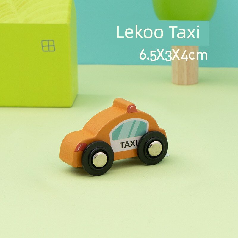 Деревянная такси игрушка для мальчиков 3-6 лет, подлинная деревянная модель с детальными интерьерными особенностями