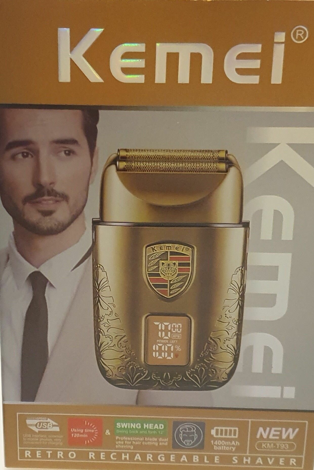 Kemei Электробритва km-t93, золотой