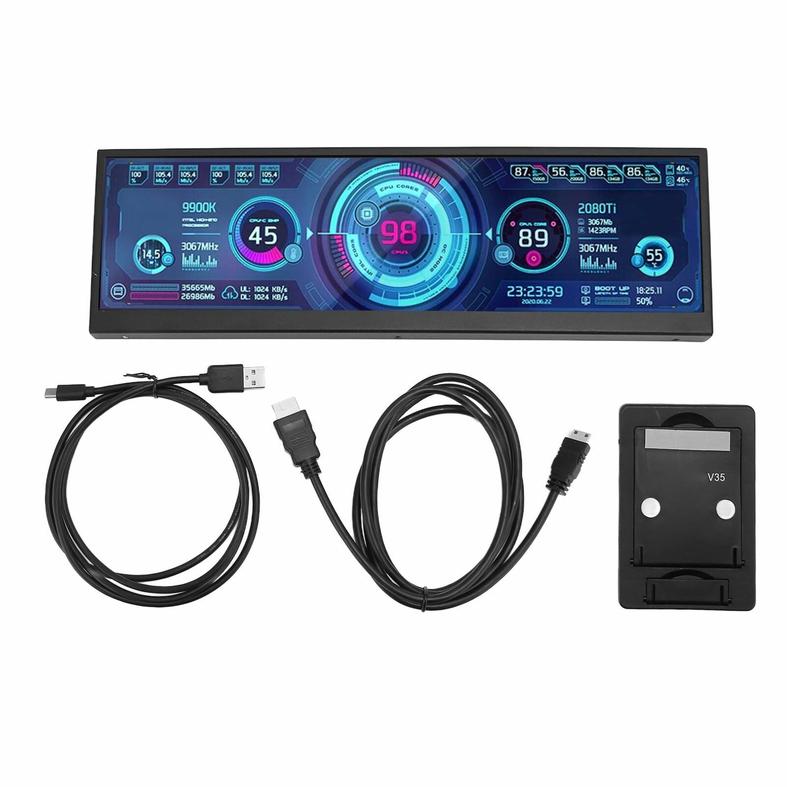 Вторичный экран 12.6" FHD IPS, 1920x550, портативный, для ноутбука