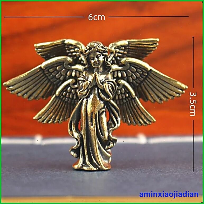 Медная статуэтка ангела-хранителя, маленькая, для рукоделия