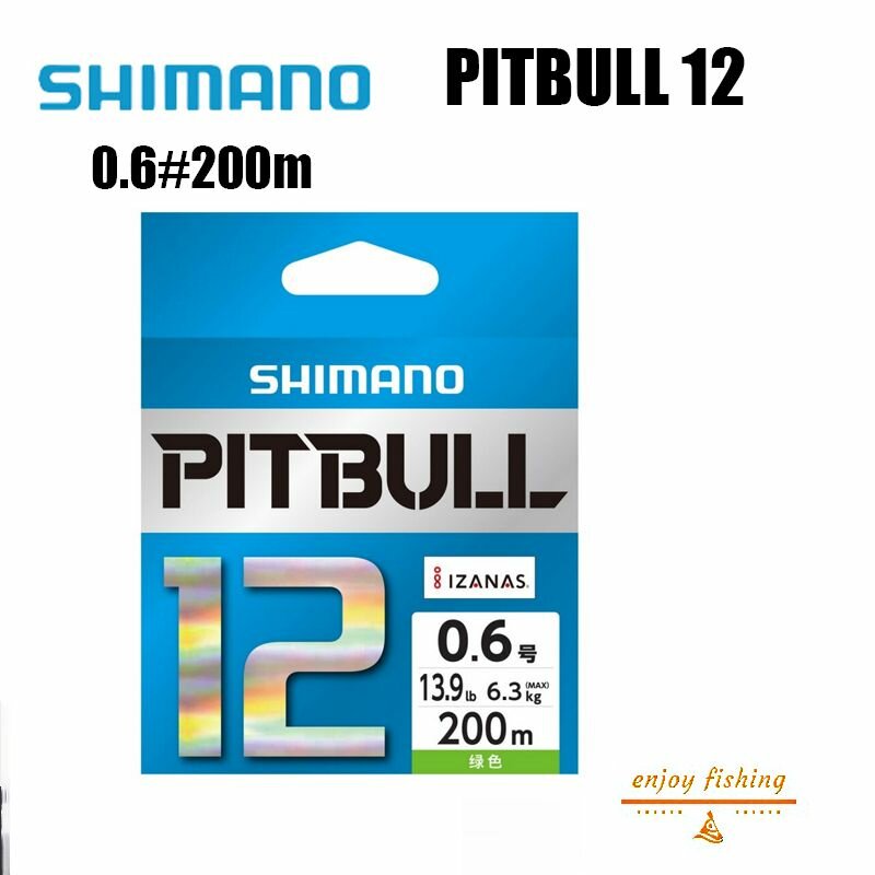 SHIMANO PITBULL 12 Braid 0.6 PE 200 м зелёный PL-77FV Плетеный шнур