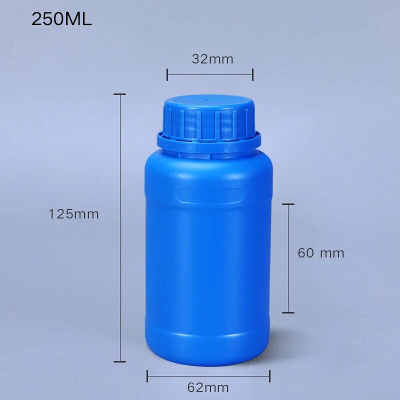 Пластиковые бутылки HDPE 100-1000 мл Синий, 250ml blue