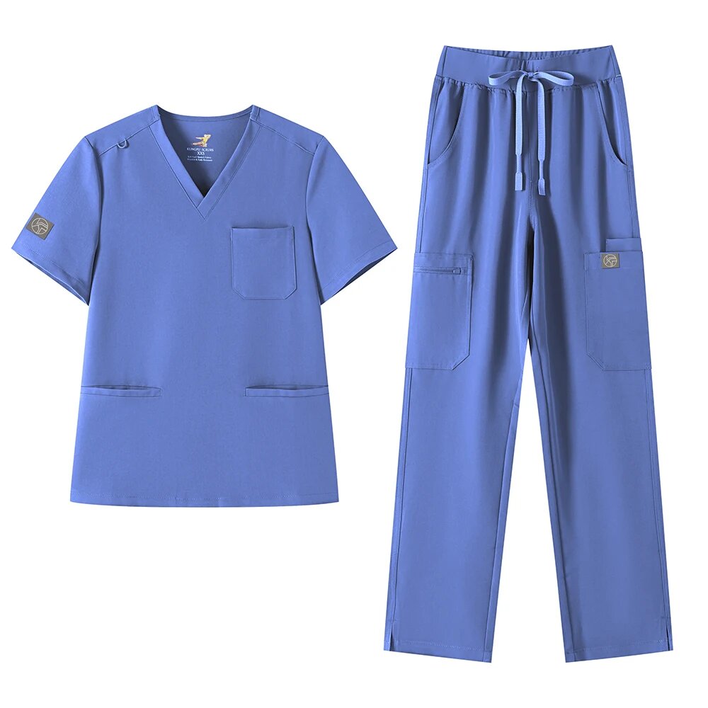 Женские хирургические скрабы KUNGFU SCRUBS бордовый L, Ceil Blue