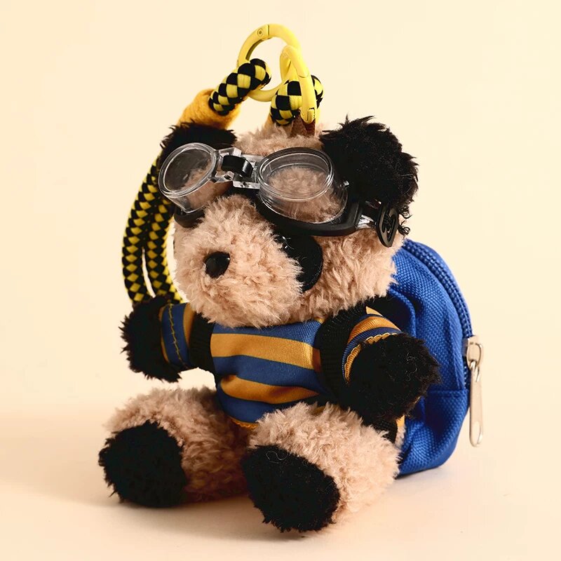 Плюшевый кулон-игрушка в виде панды для сумки, милый аксессуар для рюкзака, брелок для пары ключей от машины Плюшевый