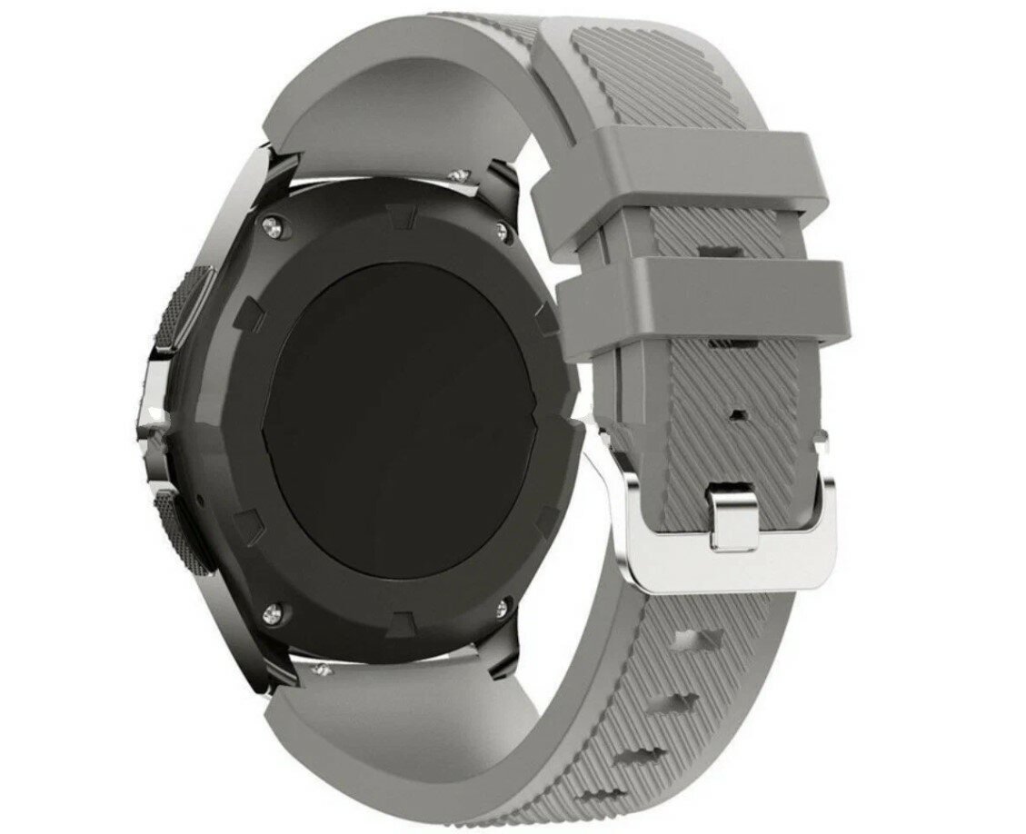 Ремешок для умных смарт-часов Huawei Watch GT (Classic / Sport) / Watch 2 Pro 22MM яркий цветной силиконовый (Серый)