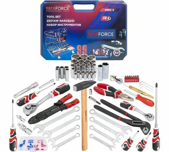 Набор инструментов 99 предметов 1/4", 1/2" YATAFORCE