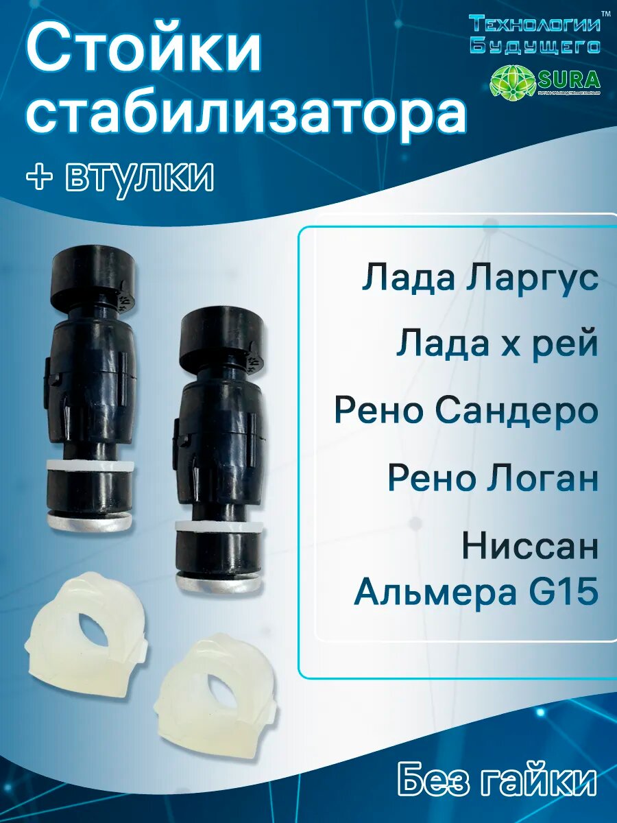 Стойки переднего стабилизатора и втулки логан, ларгус