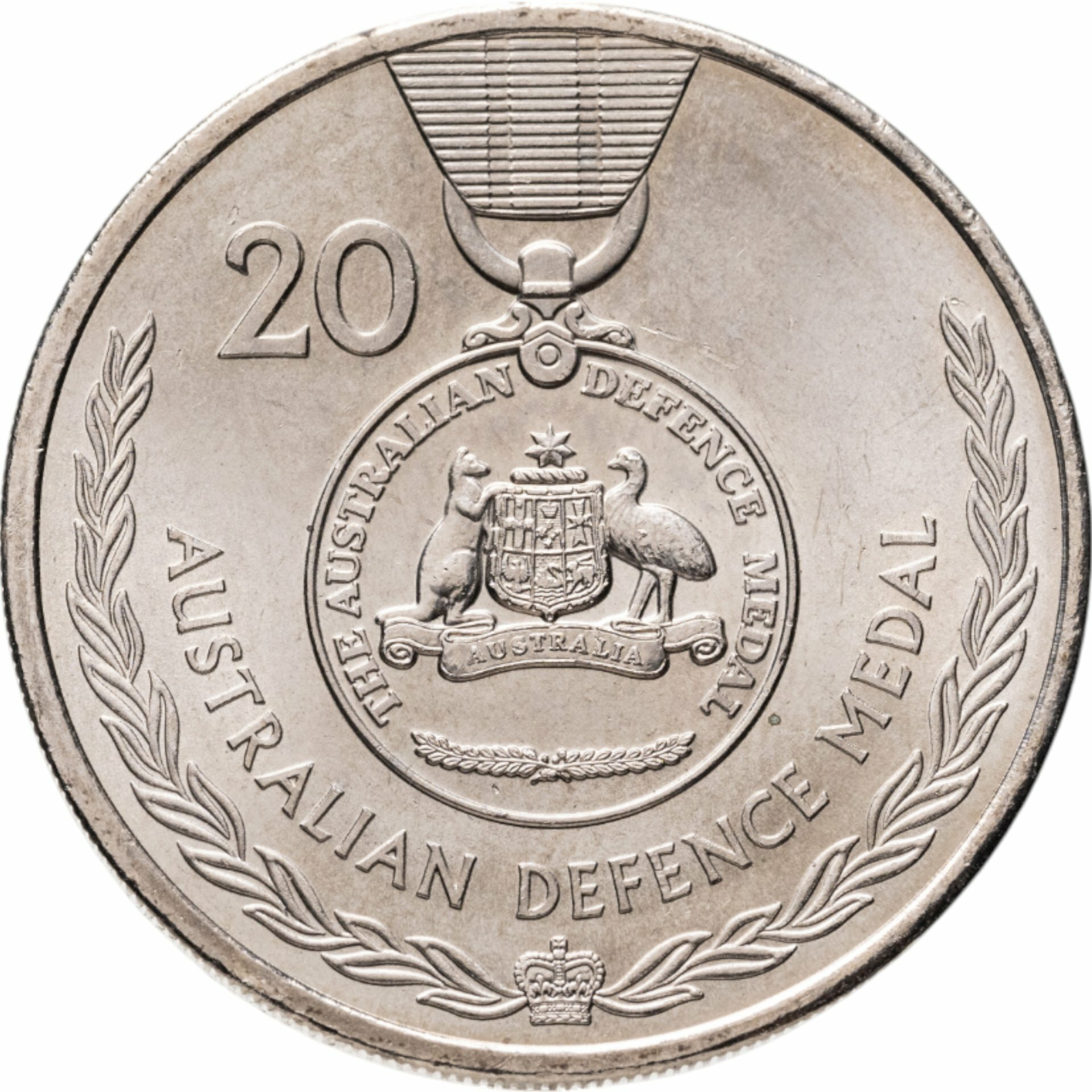 Австралия 20 центов cents 2017 Легенды анзакмедали почета Медаль министерства обороны, Мельхиор медь-никель, в сохранности UNC