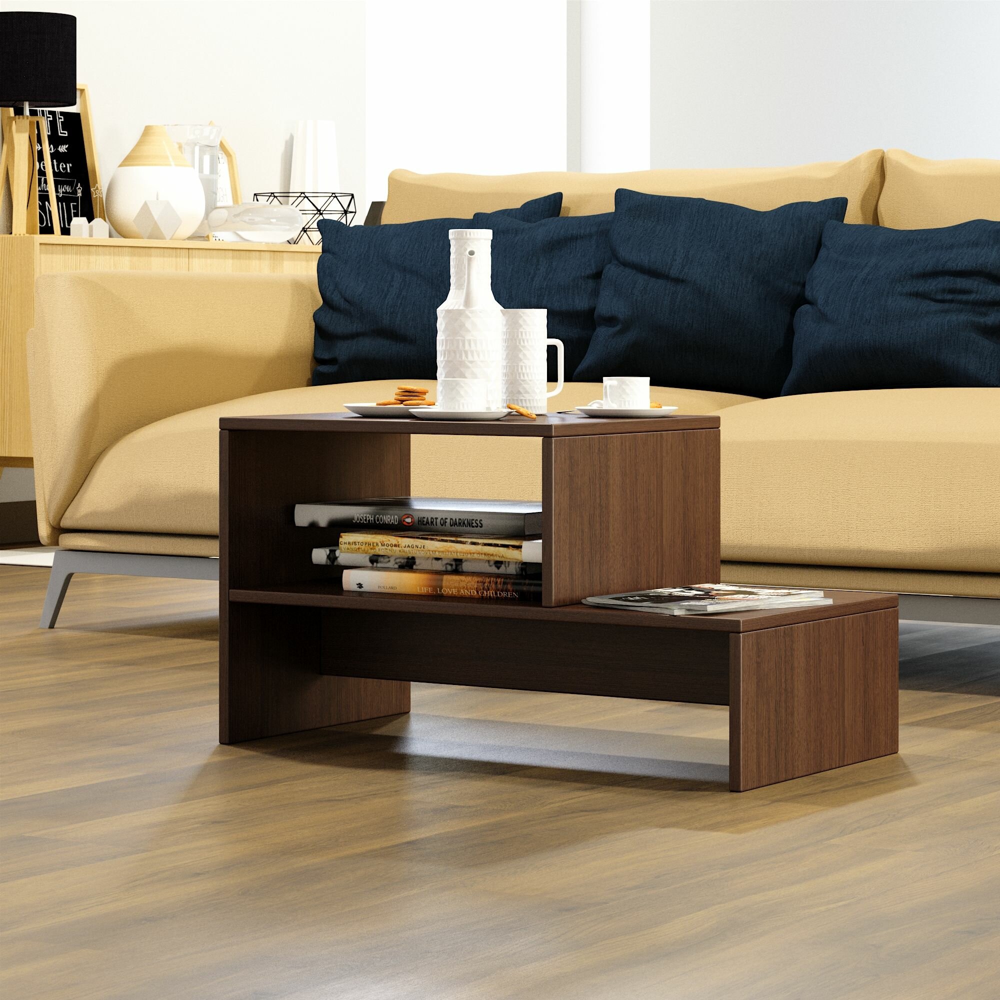 Журнальный столик Сканди придиванный стол Венге, Ластра 40х40х75 см