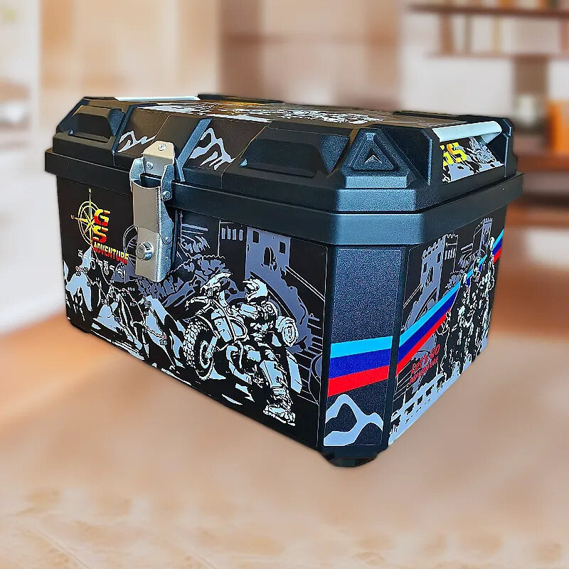 80-литровый мотоциклетный багажник, большой объем, багажник для электромобиля, ящик для инструментов, педаль, гоночный ящик, черный рыцарь, ящик для доставки