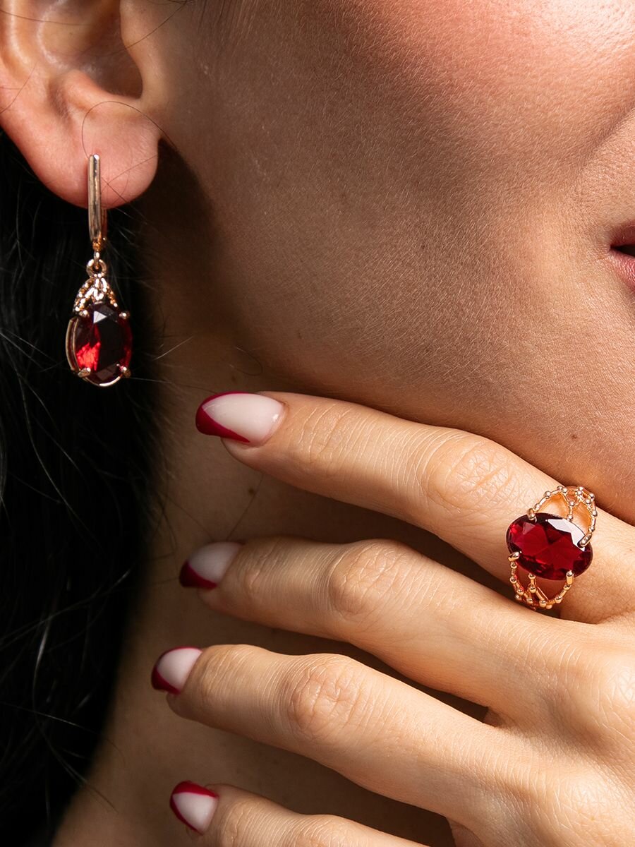 Комплект бижутерии, искусственный камень