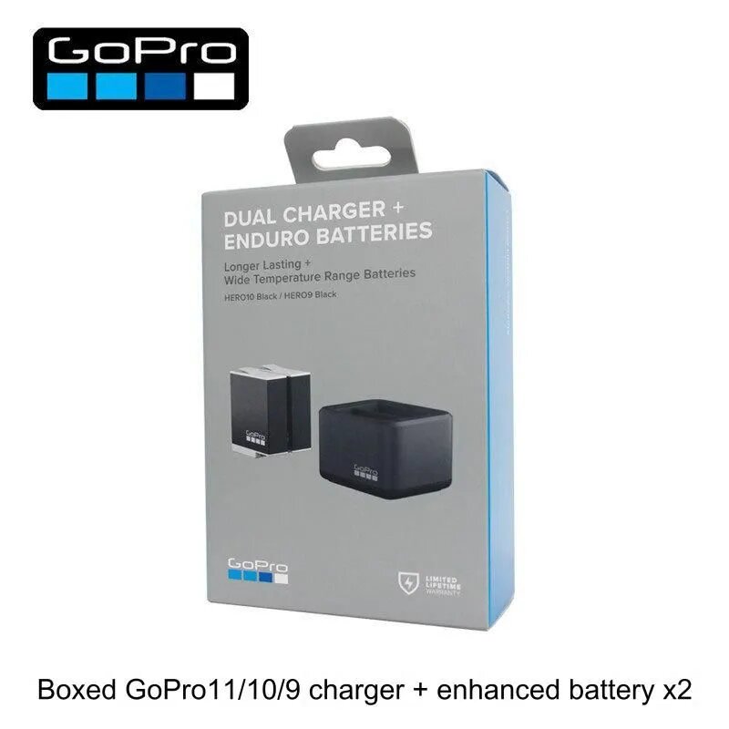 Двойное зарядное устройство + Enduro*2,(HERO11 Black/10/9) официальный аксессуар GoPro