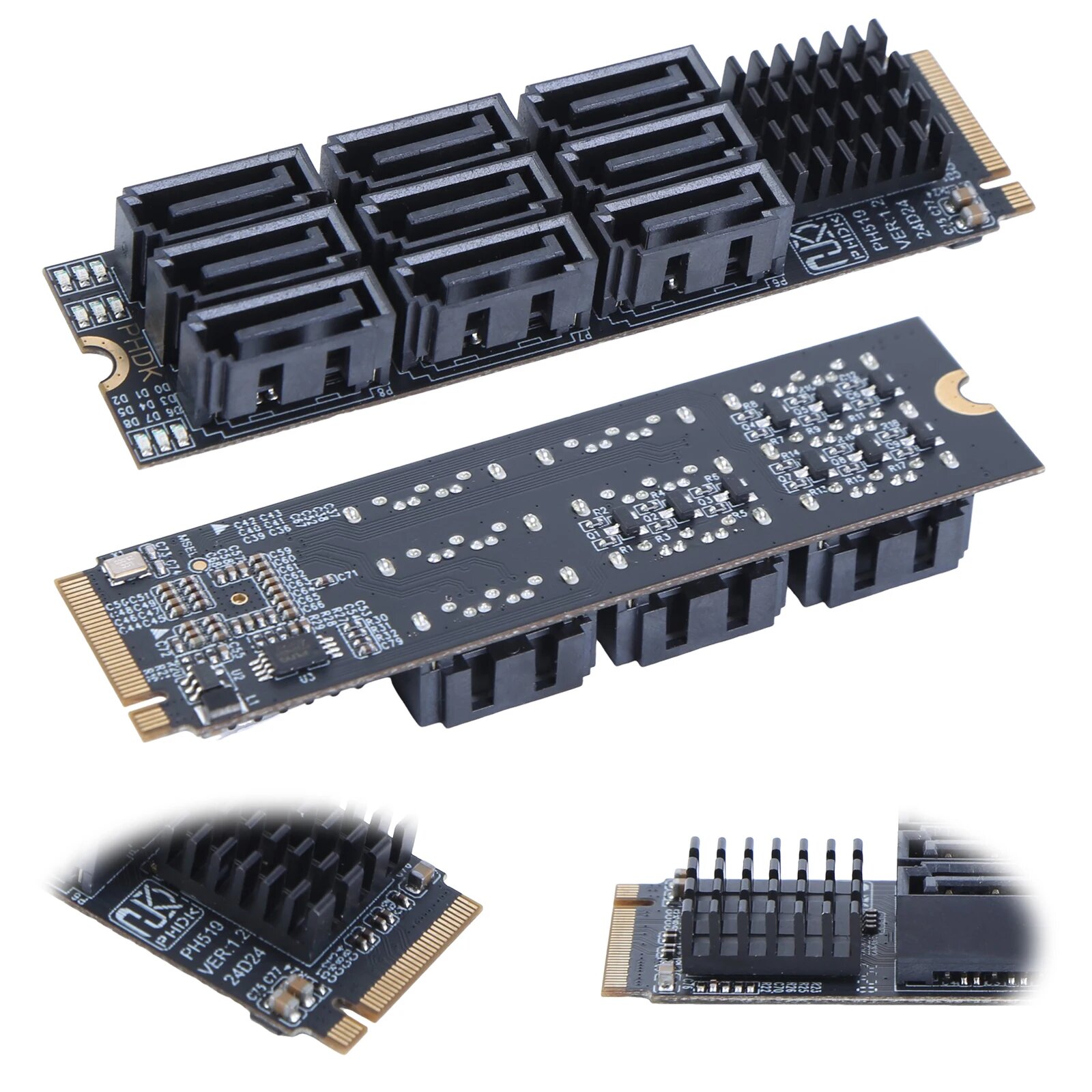 M.2 NVMe на 9 портов SATA 3.0 адаптер
