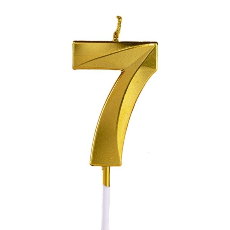Золотые цифровые свечи для торта 0-9, 7