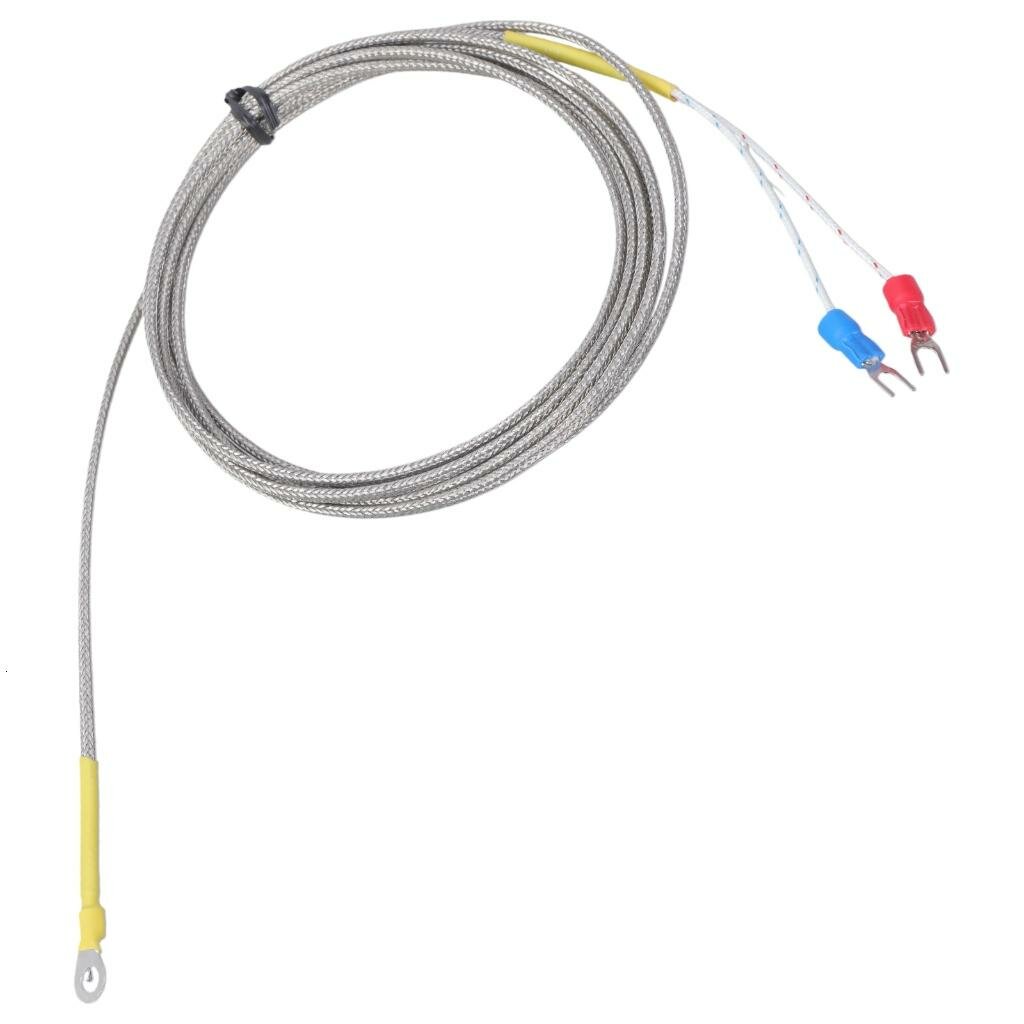 Высокотемпературный зонд с отверстием 4 мм, датчики температуры от 0 до 600 ° C, датчики температуры термопары типа K, металлическая проволока длиной 1/2/3/4/5 м