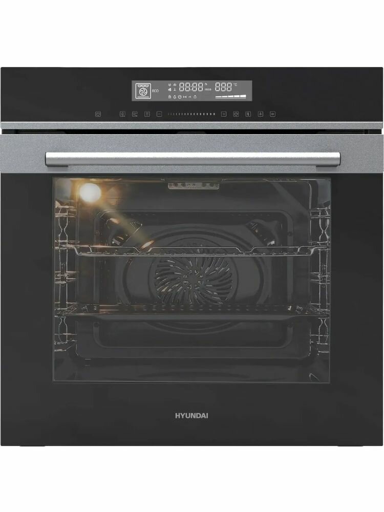 Духовой шкаф электрический Hyundai HEO 6773 IX, черный/нержавеющая сталь