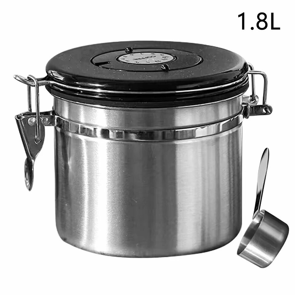 Банка для хранения кофе из нержавеющей стали 1.8L, Silver
