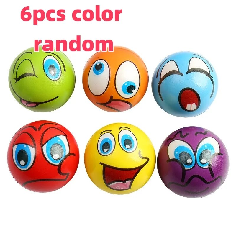 Мячи антистресс с эмоциями, 6 шт, цвет: 6pcs