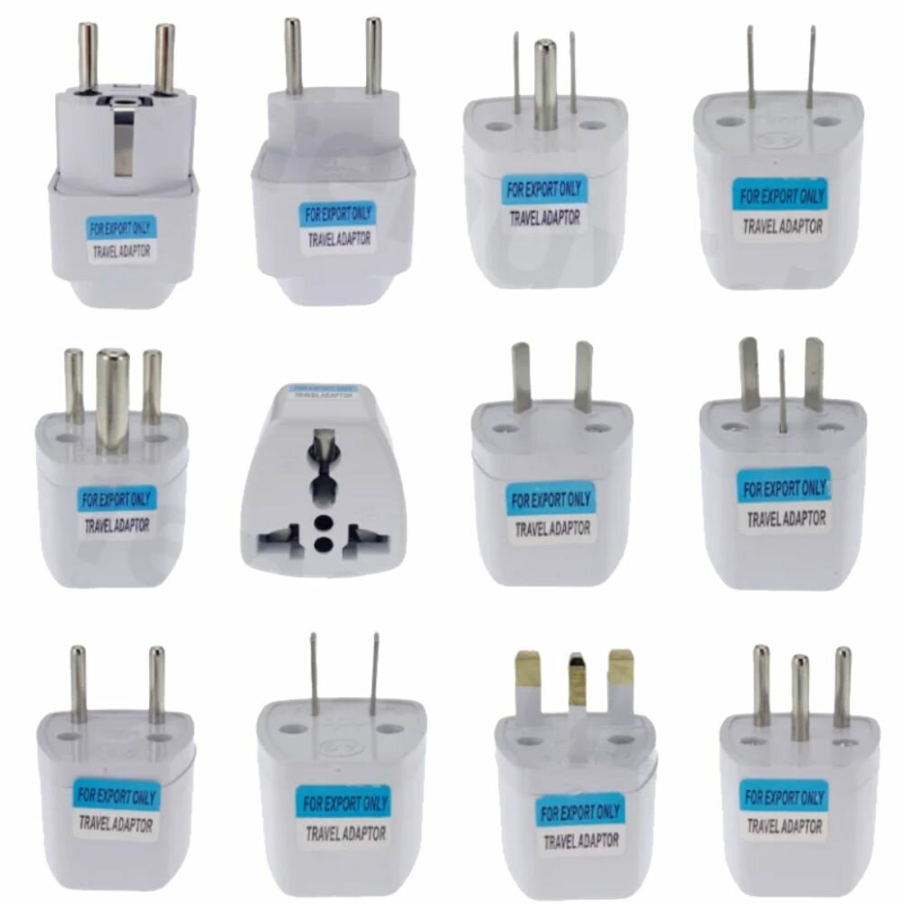 Адаптер-переходник для розеток и вилок европейского стандарта (США, Австралия, Великобритания) на европейский (Европа, Южная Корея).