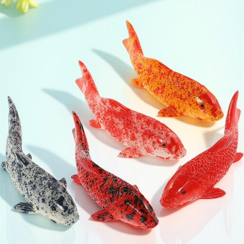 Декоративные искусственные рыбки из смолы для аквариума набор 5 цветов