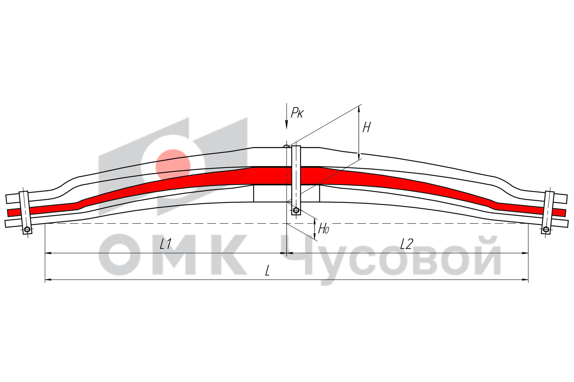 Лист №2 Рессора задняя для Volvo FH, FM 3 листа