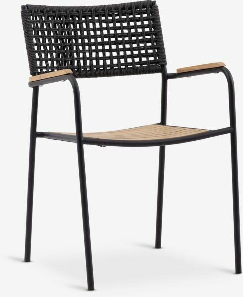 Садовый стул Jysk AJSTRUP , цвет бежевый/черный 55x85x58