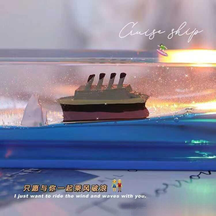 Потонувший корабль, плавающий маленький парусник, украшение, непрокатывающаяся бутылка, кораблик дружбы, жидкостная модель, непрокатывающийся, на день рождения