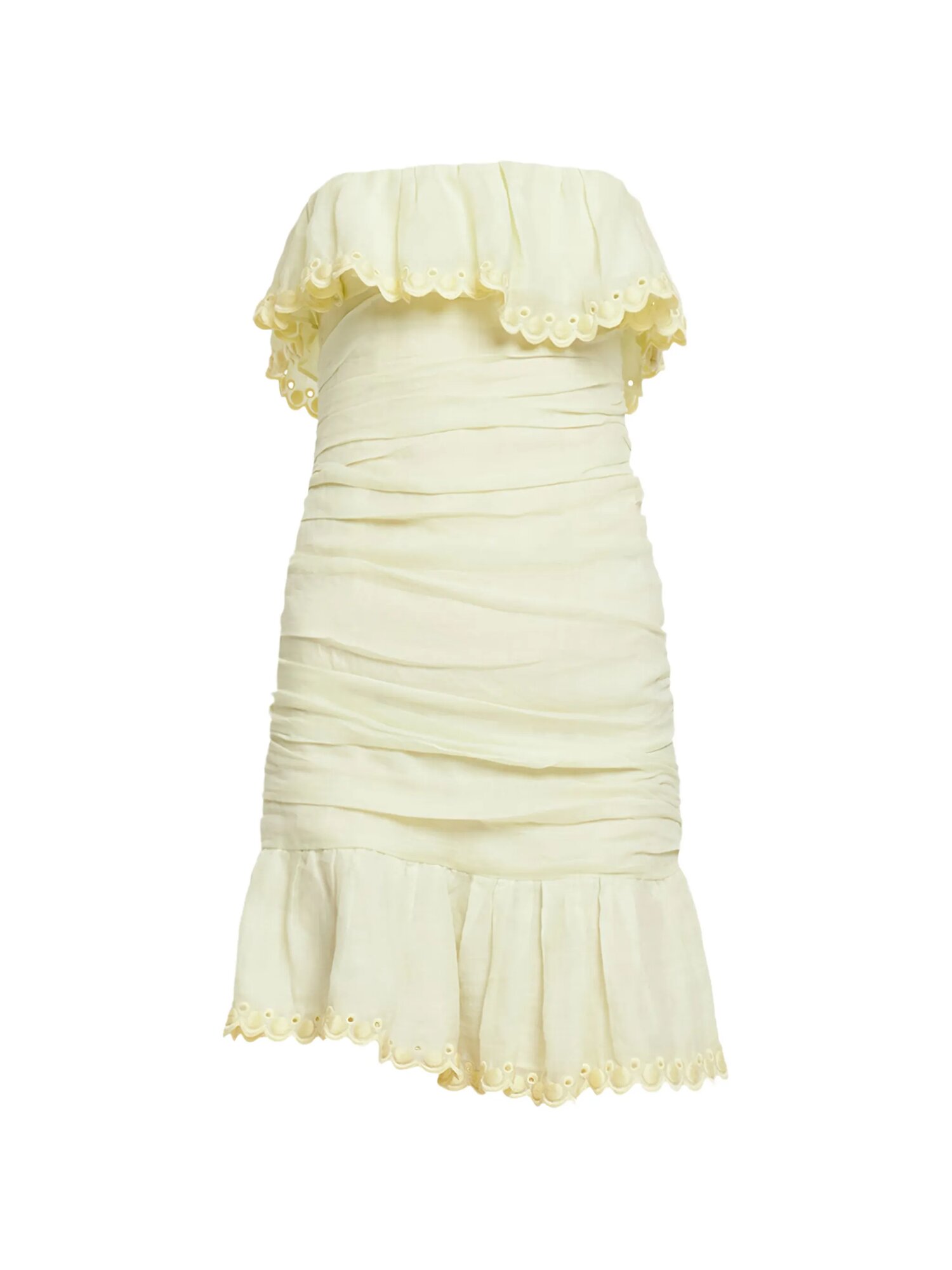 Платье Strapless ruffled mini dress