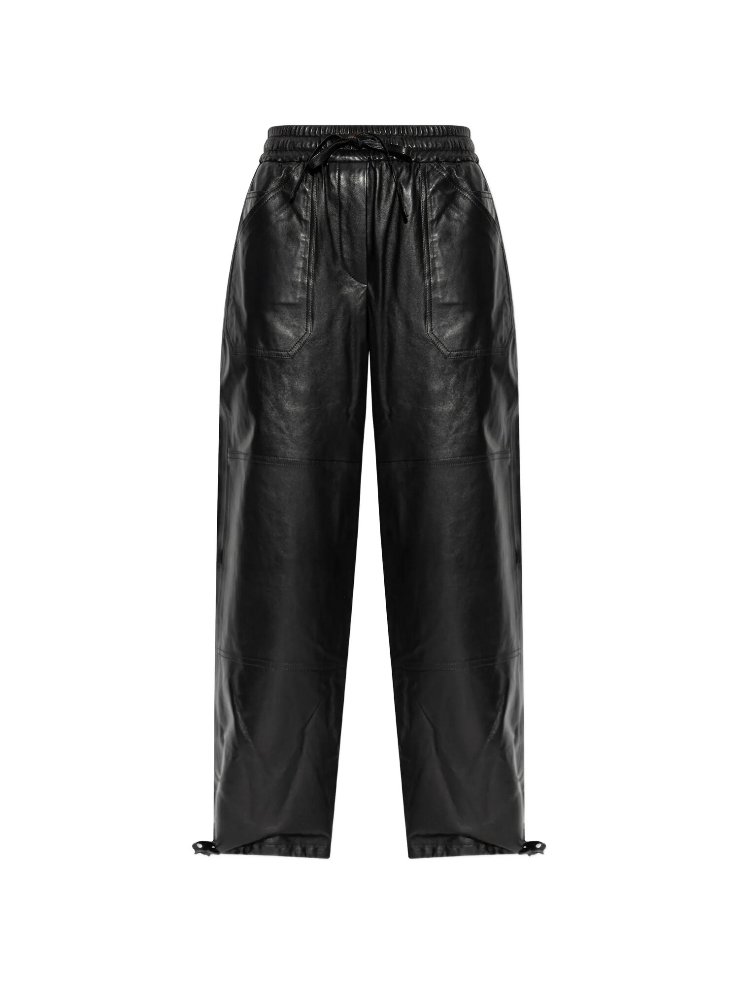 Брюки Drawstrings leather trousers