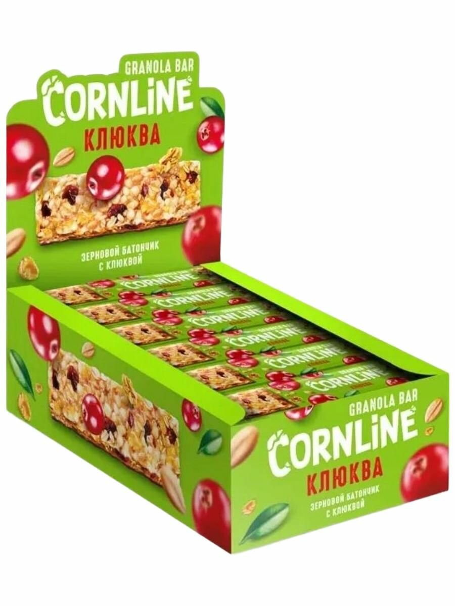 Батончик Сornline зерновой с клюквой 30 г (1 упаковка 18 шт)